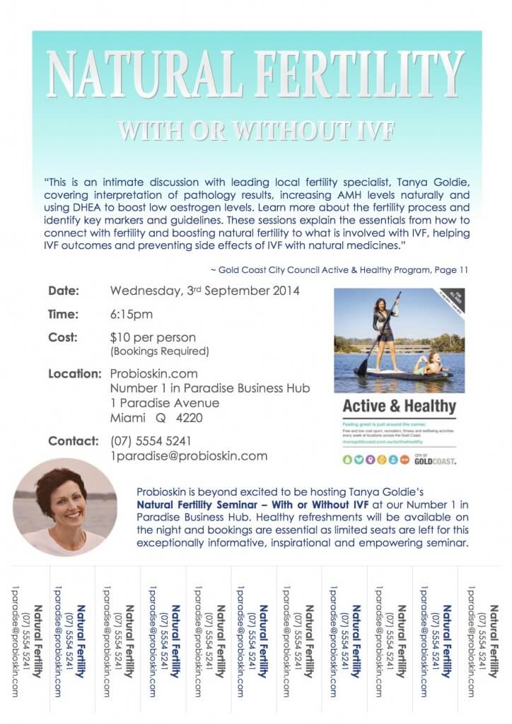 Natural Fertility Workshop - Tanya Goldie Naturopath & Naturopaths on Grice